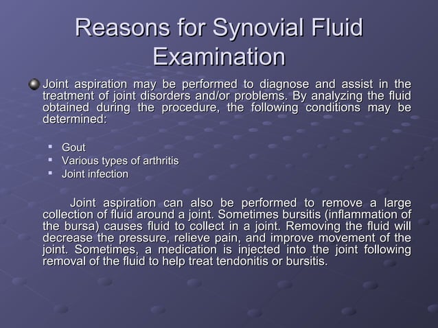 Synovial fluid examination | PPT