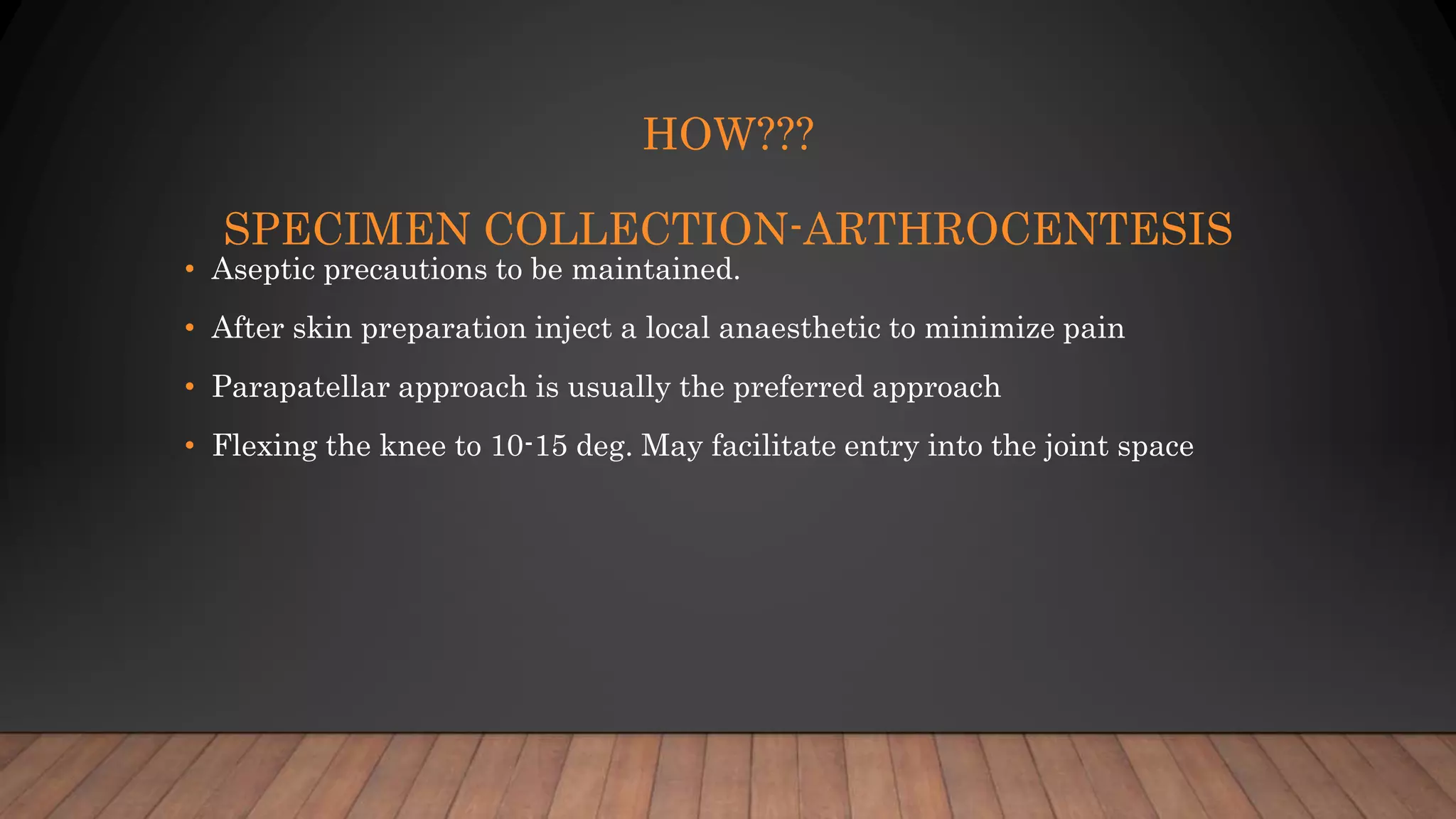Synovial fluid examination | PPTX