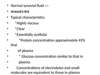 Synovial fluid seminar ppt and presentation | PPTX