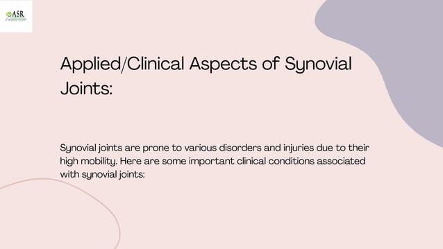 Synovial joint by P Roshini roll no. 54. | PDF