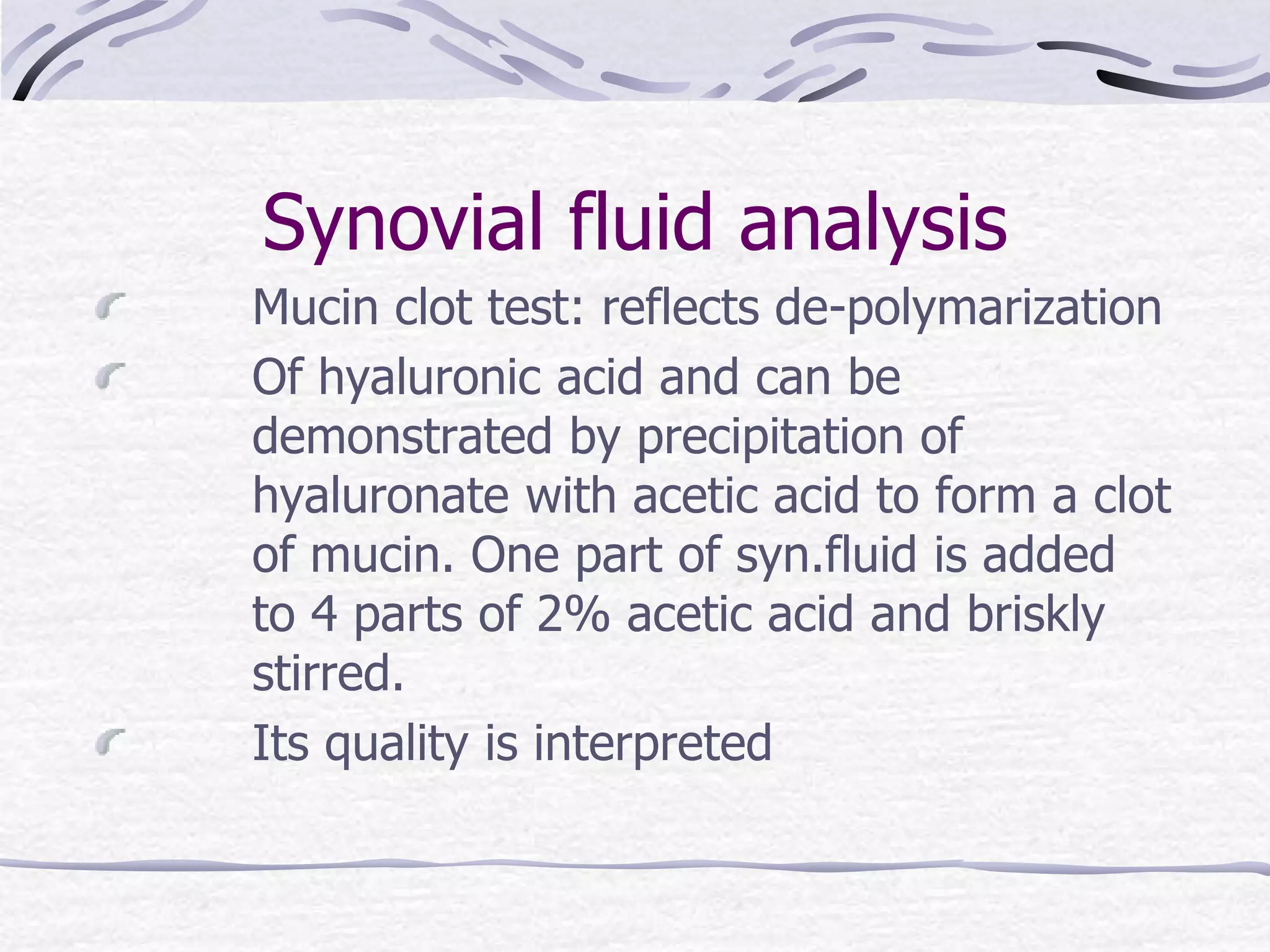 Clinical applications of Synovial (joint ) fluid analysis Dr.Sandeep C ...