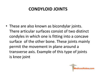 Synovial joint medicos notes.com ( Form MBBS students ) | PPTX