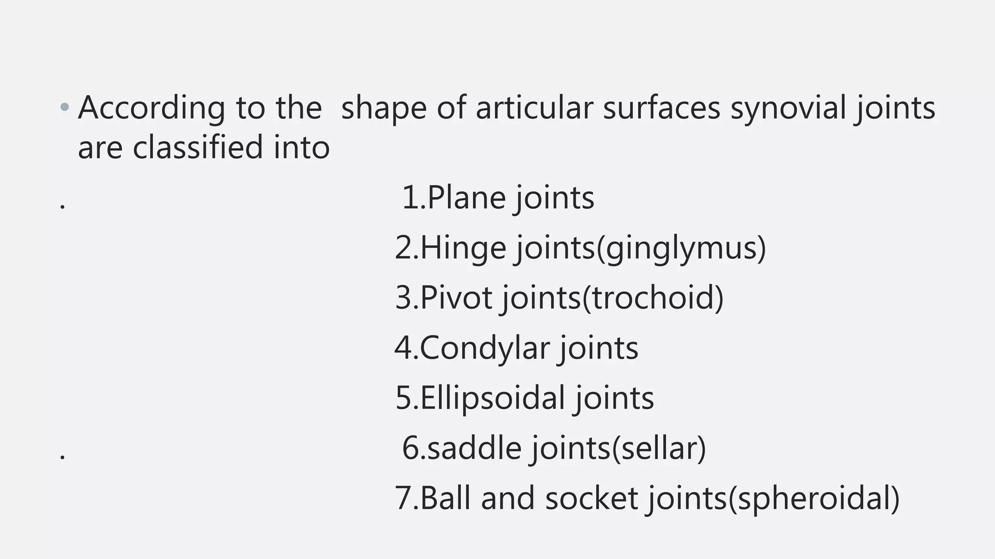 Classifiction ofSynovial joints | PPTX