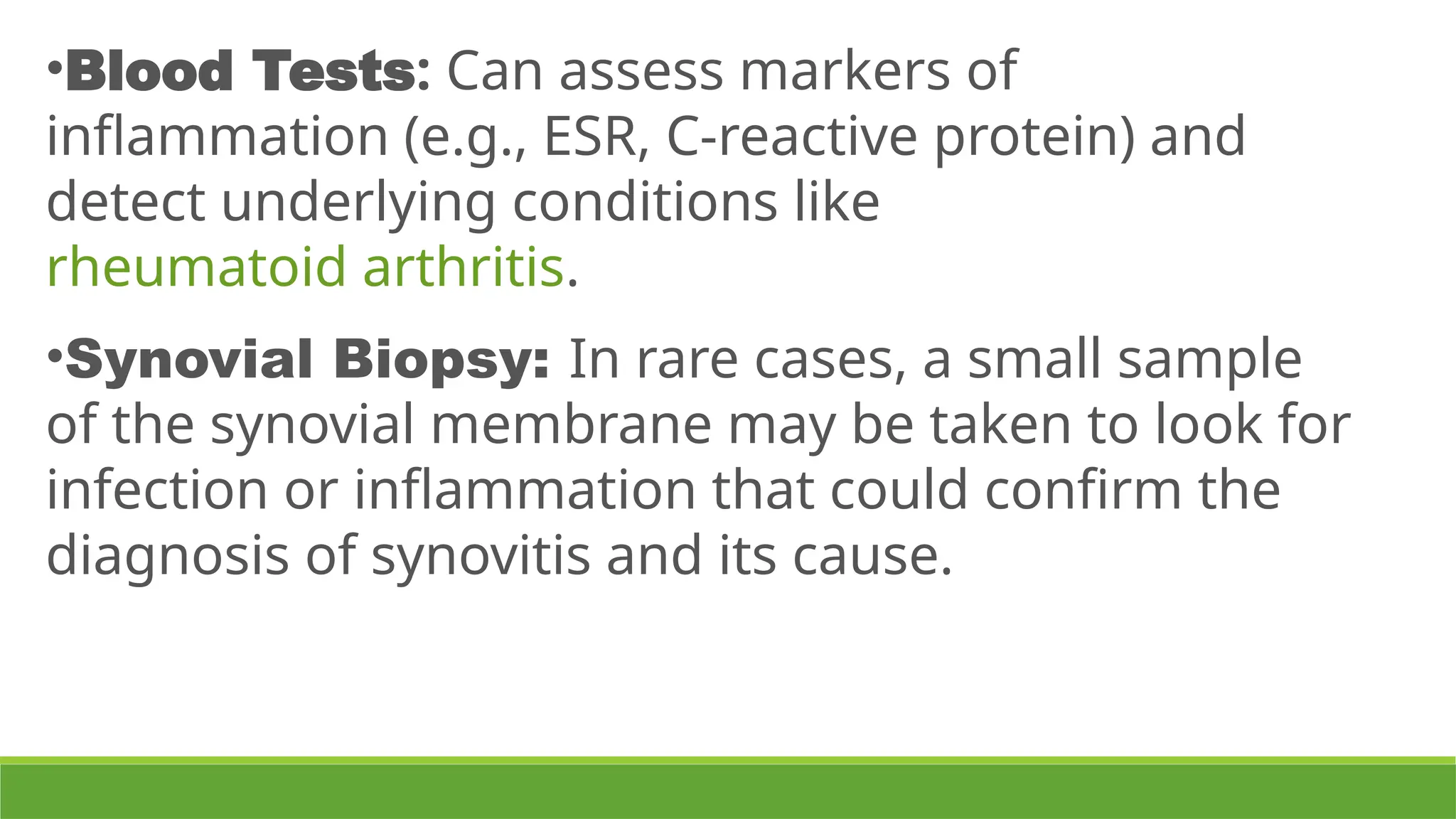 SYNOVITIS.DEFINITION ,CAUSES ,SYMPTOMS AND TREATMENT | PPTX