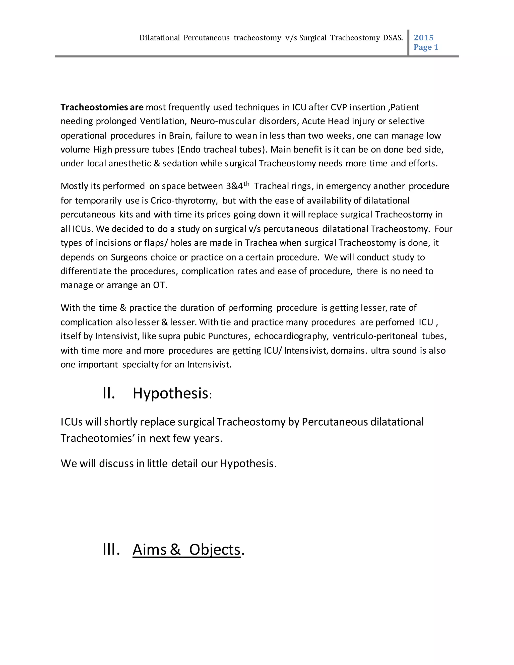 Synposis dilatational tracheostomy | DOCX