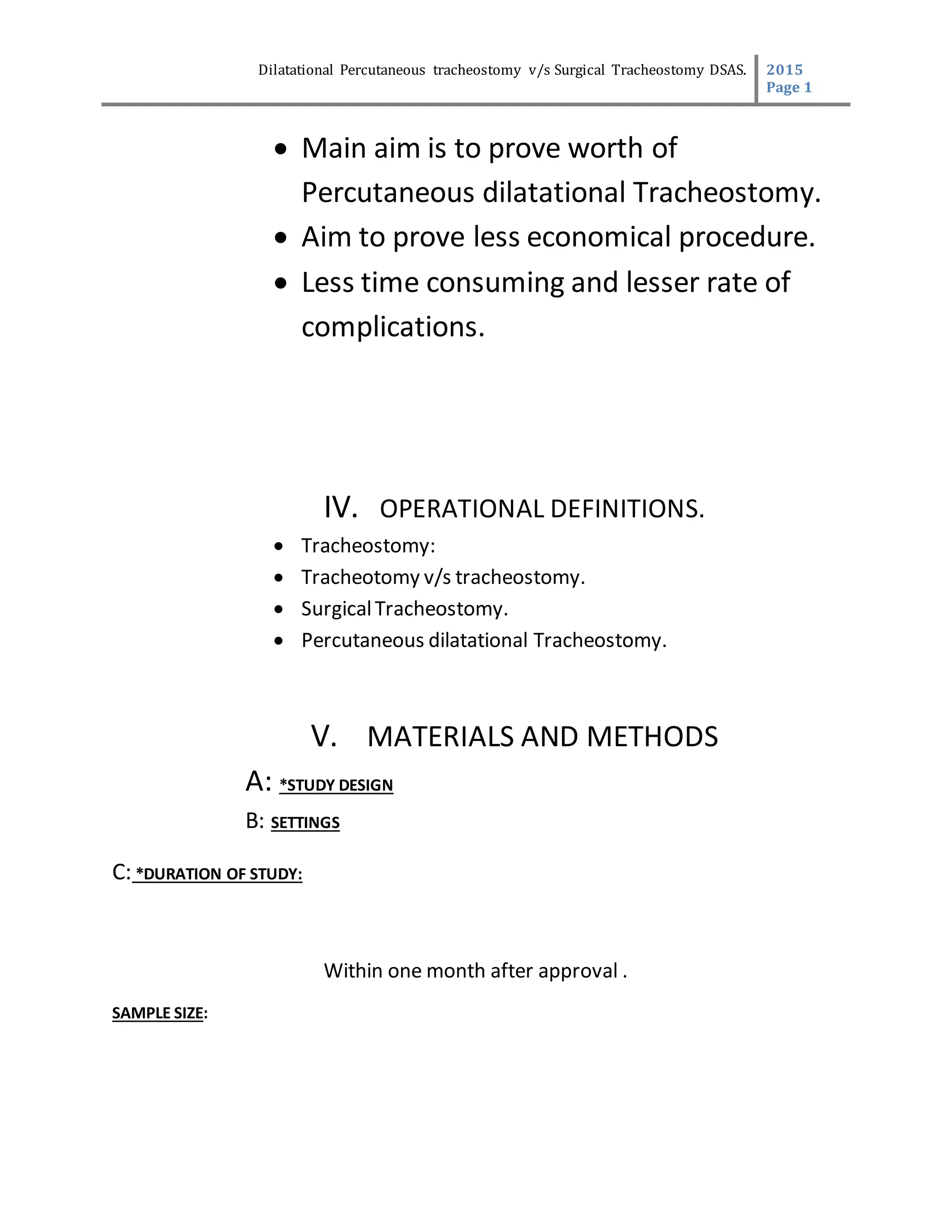 Synposis dilatational tracheostomy | DOCX