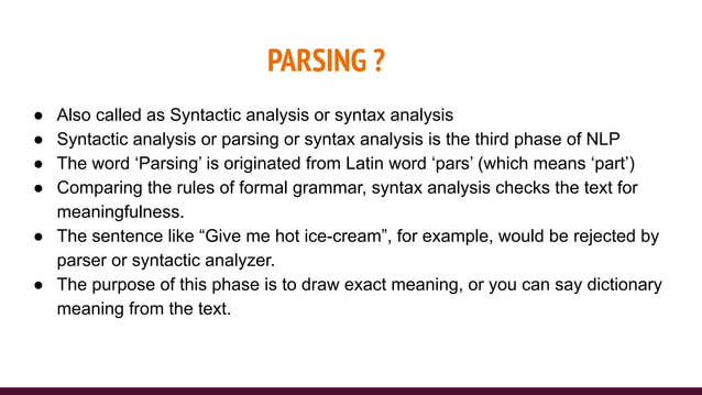 Syntactic analysis in NLP | PPT