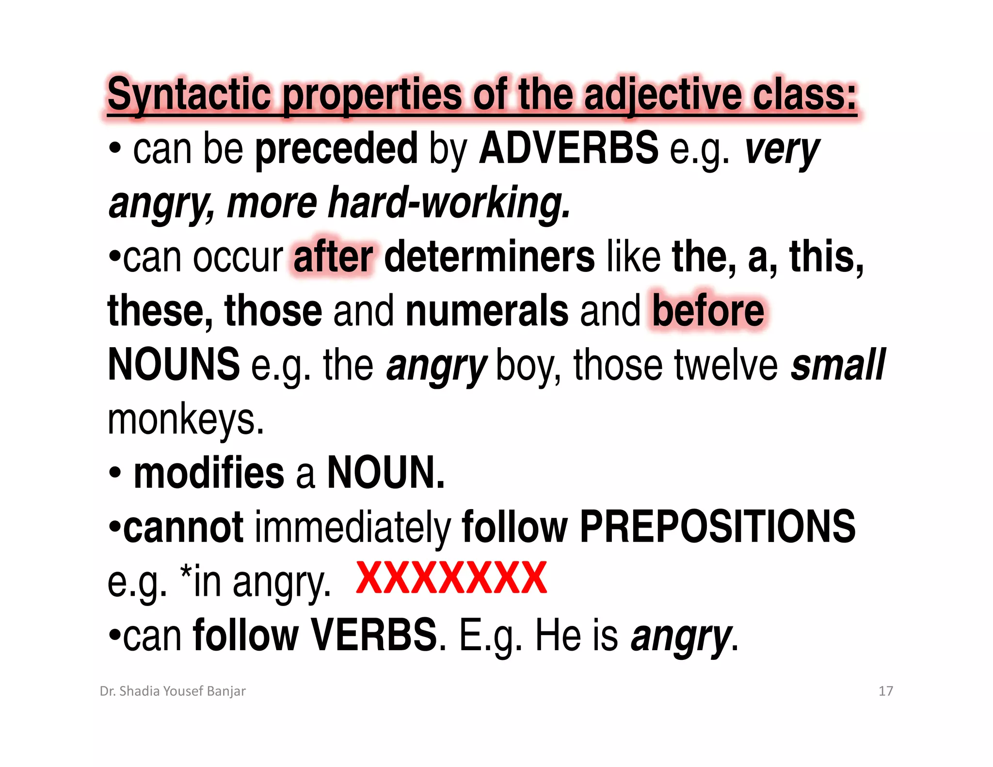 Syntactic categories, by dr. shadia yousef banjar.ppt [compatibility mode] | PDF