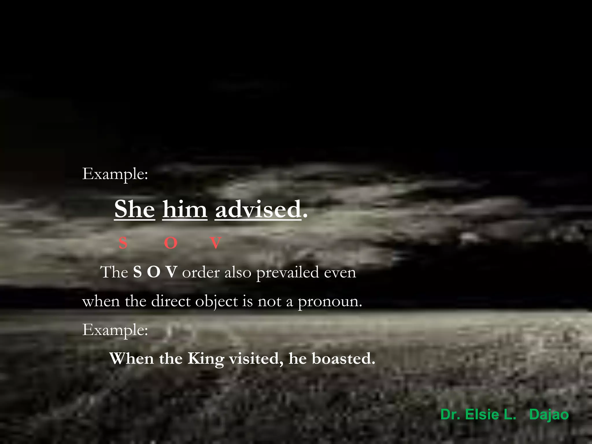 SYNTACTIC CHANGE Word OrderActivities.ppt