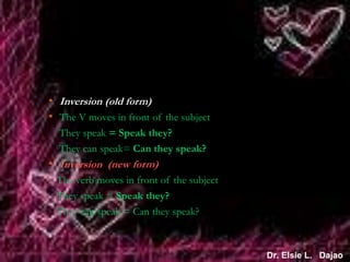 SYNTACTIC CHANGE Word OrderActivities.ppt