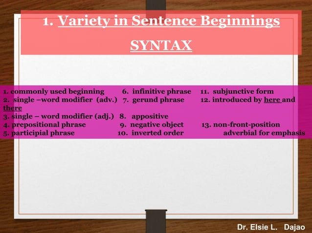 SYNTACTIC CHANGE Word OrderActivities.ppt