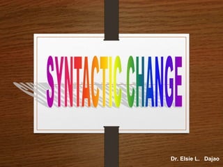 SYNTACTIC CHANGE Word OrderActivities.ppt