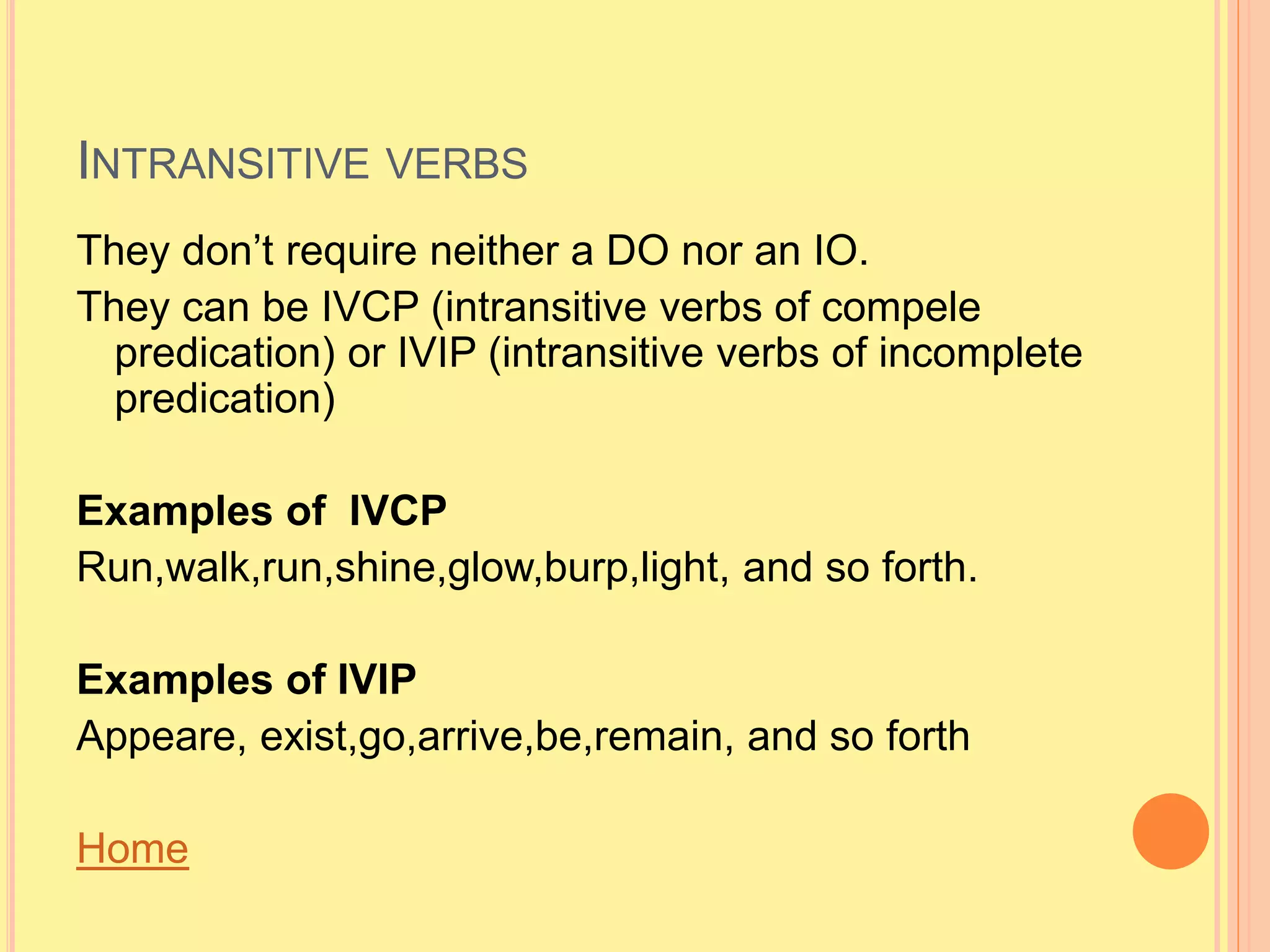 Syntactic Clasification Of Verbs Pptx Programming Languages Computing