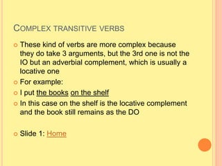 Syntactic clasification of verbs | PPTX