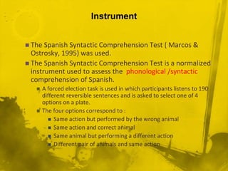Syntactic Comprehension, Verbal Memory, And Calculation | PPTX