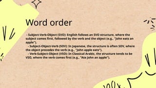 Syntactic differences between languages. | PPTX