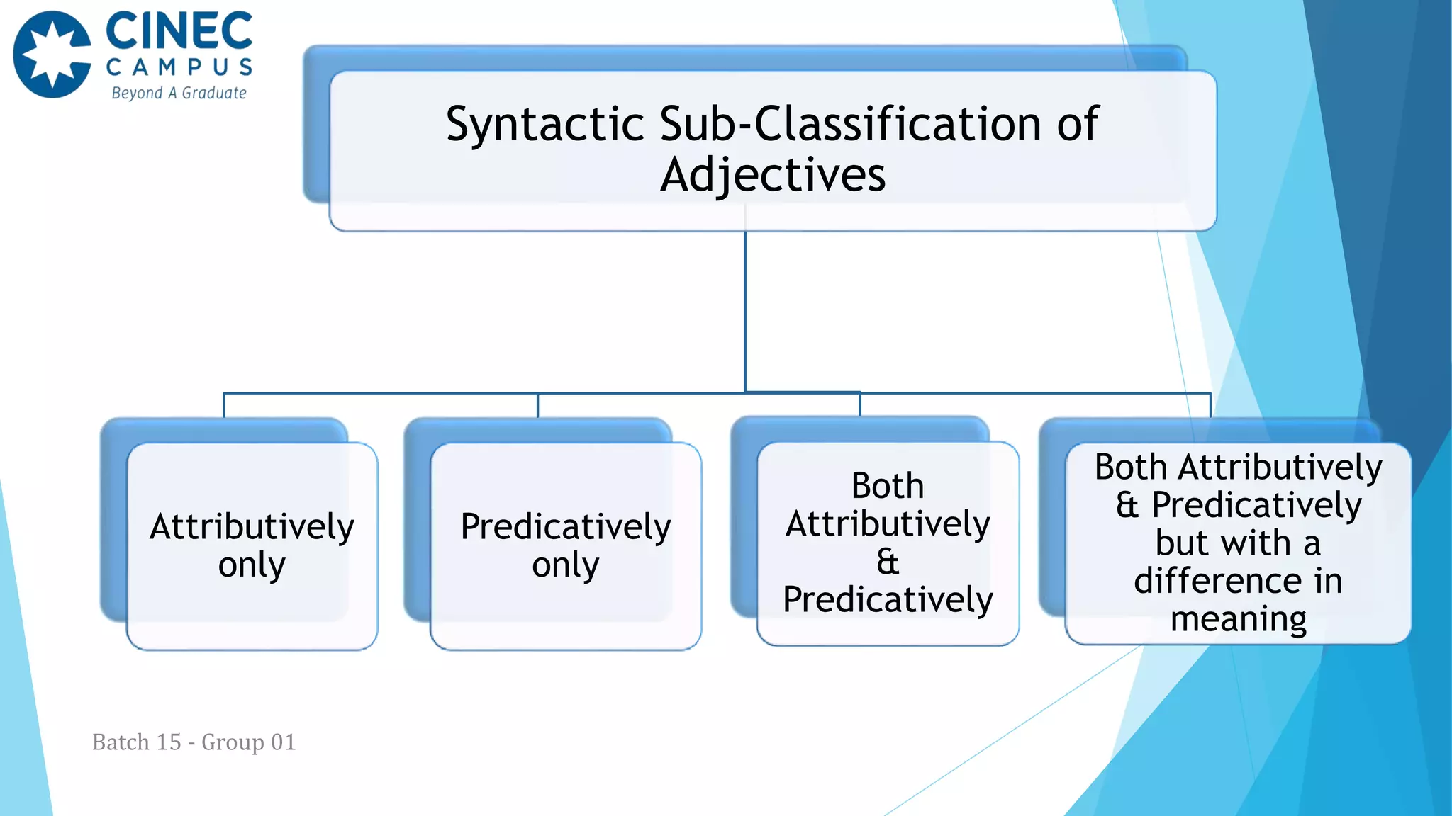 Syntactic Sub-Classification of Adjectives (Linguistics Presentation).pptx