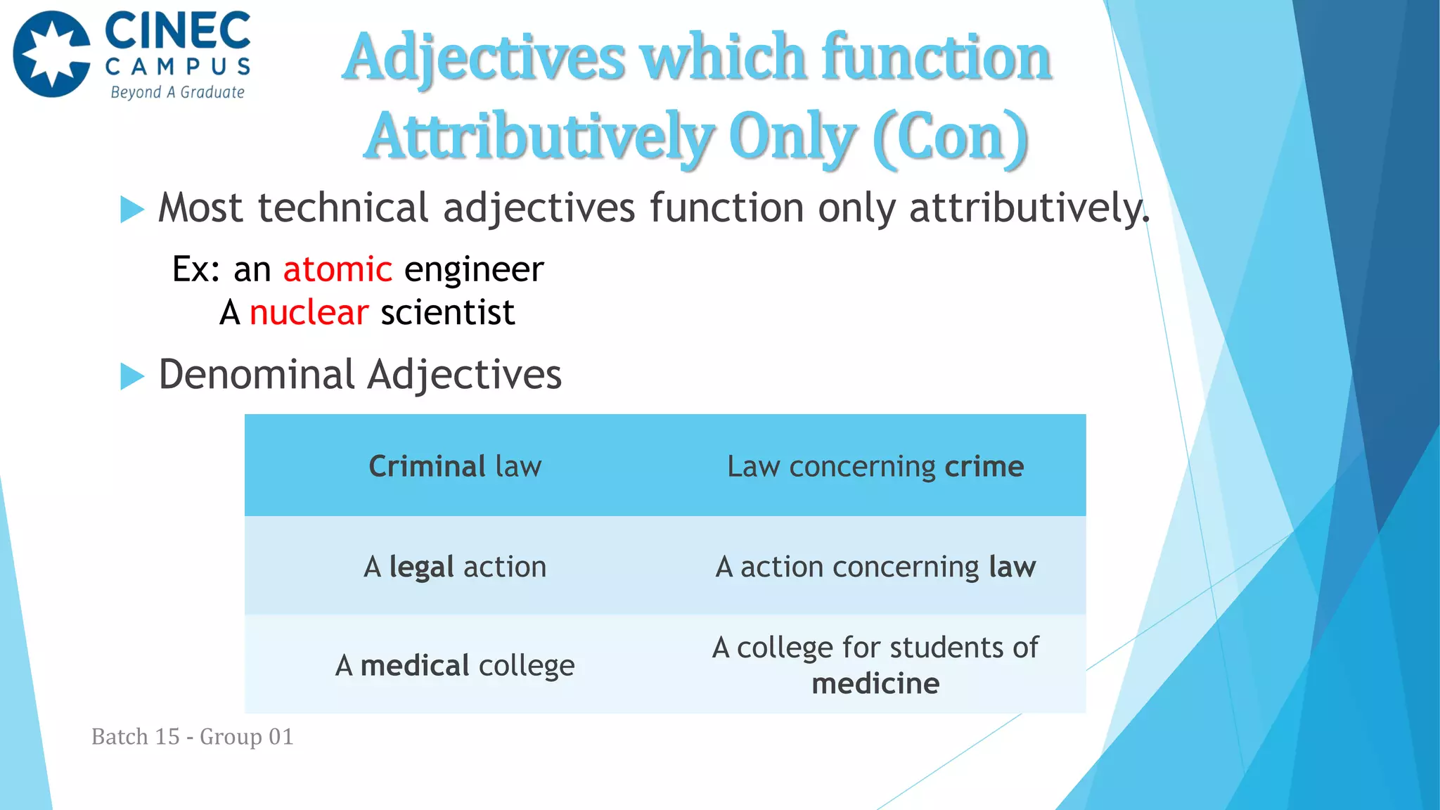 Syntactic Sub-Classification of Adjectives (Linguistics Presentation).pptx
