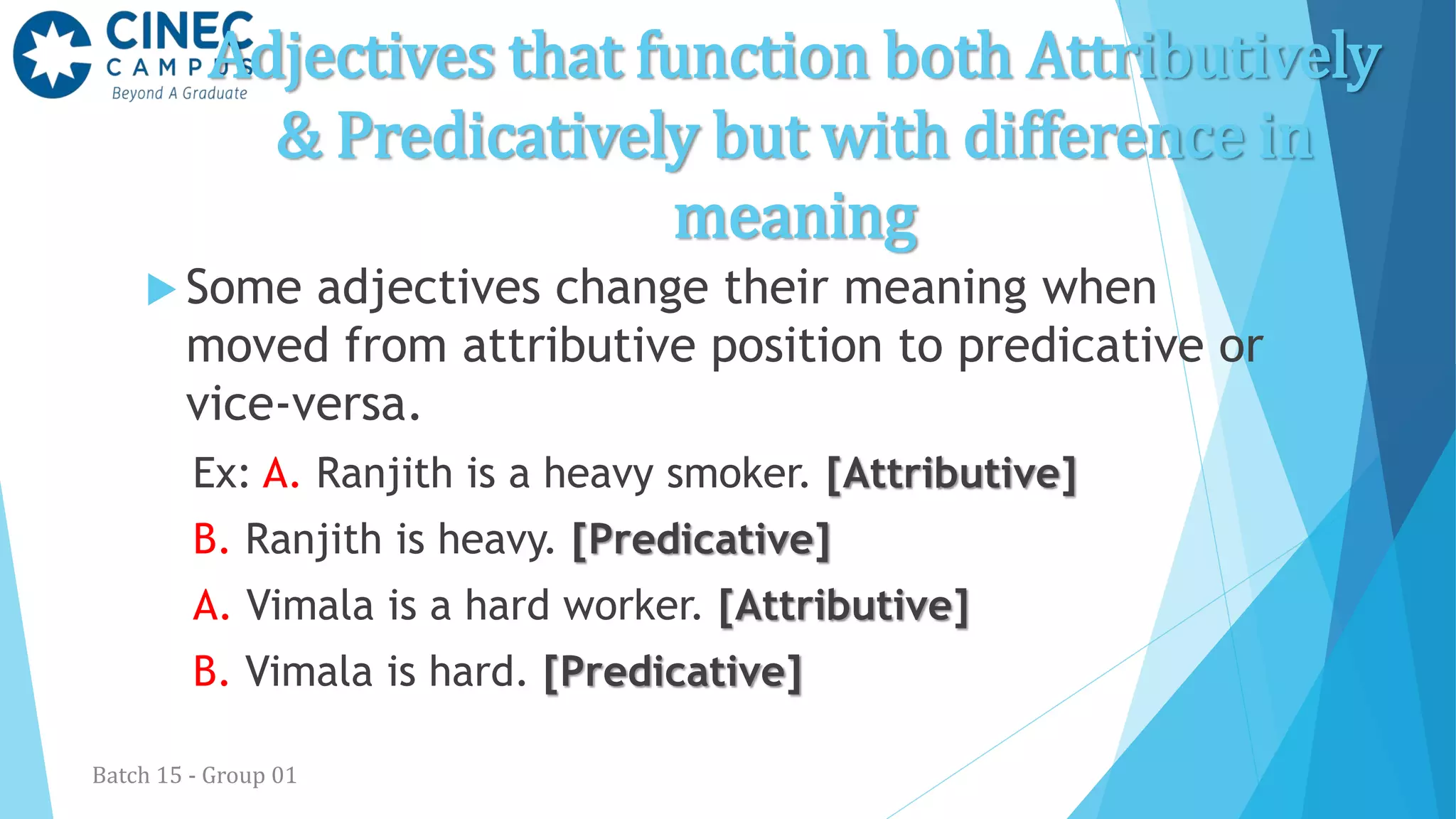 Syntactic Sub-Classification of Adjectives (Linguistics Presentation).pptx
