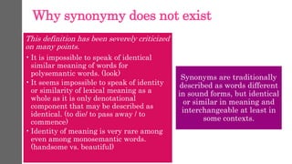 Word Meaning in Syntagmatics and Paradigmatics | PPTX