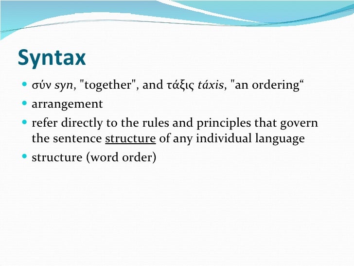 Syntax