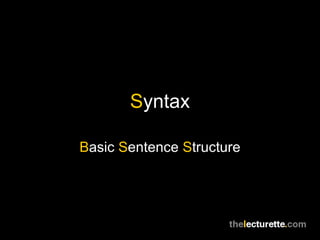 English Syntax