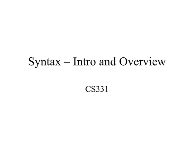 Syntax | PPT