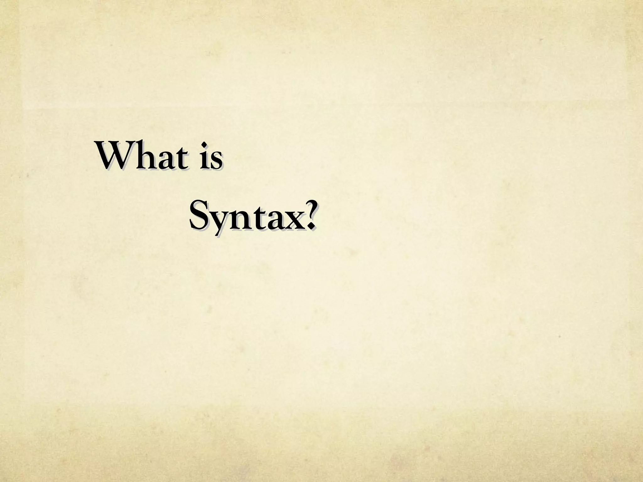 Syntax | PPT