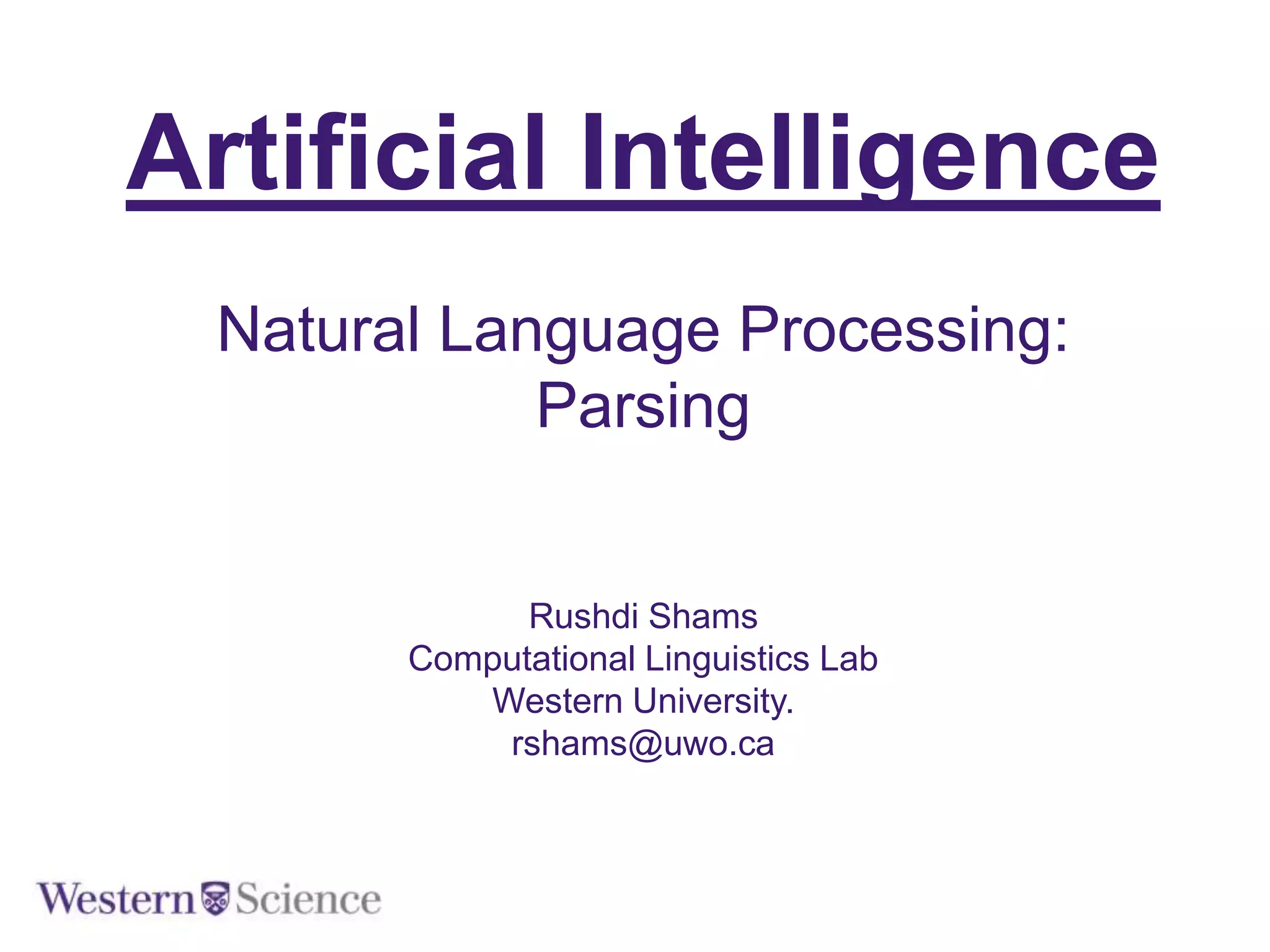 Natural Language Processing: Parsing | PPTX