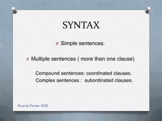 Syntax: multiple sentences | PPSX | Travel