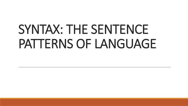 Syntax