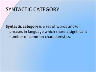 Syntax (Phrases and Clauses) | PPT