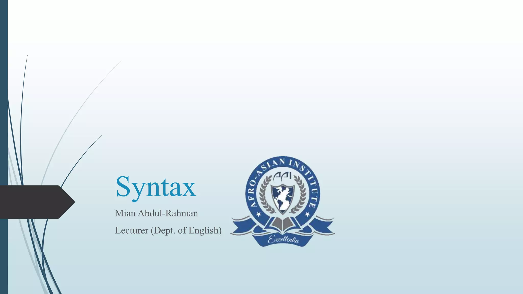 Syntax | PPT