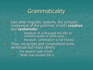 Syntax: The Analysis of Sentence Structure | PPTX