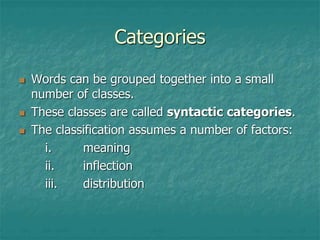 Syntax: The Analysis of Sentence Structure | PPTX