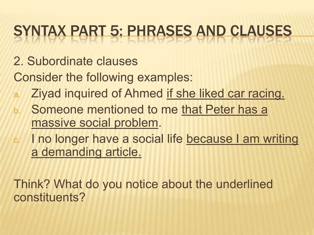 Syntax part 5 | PPT
