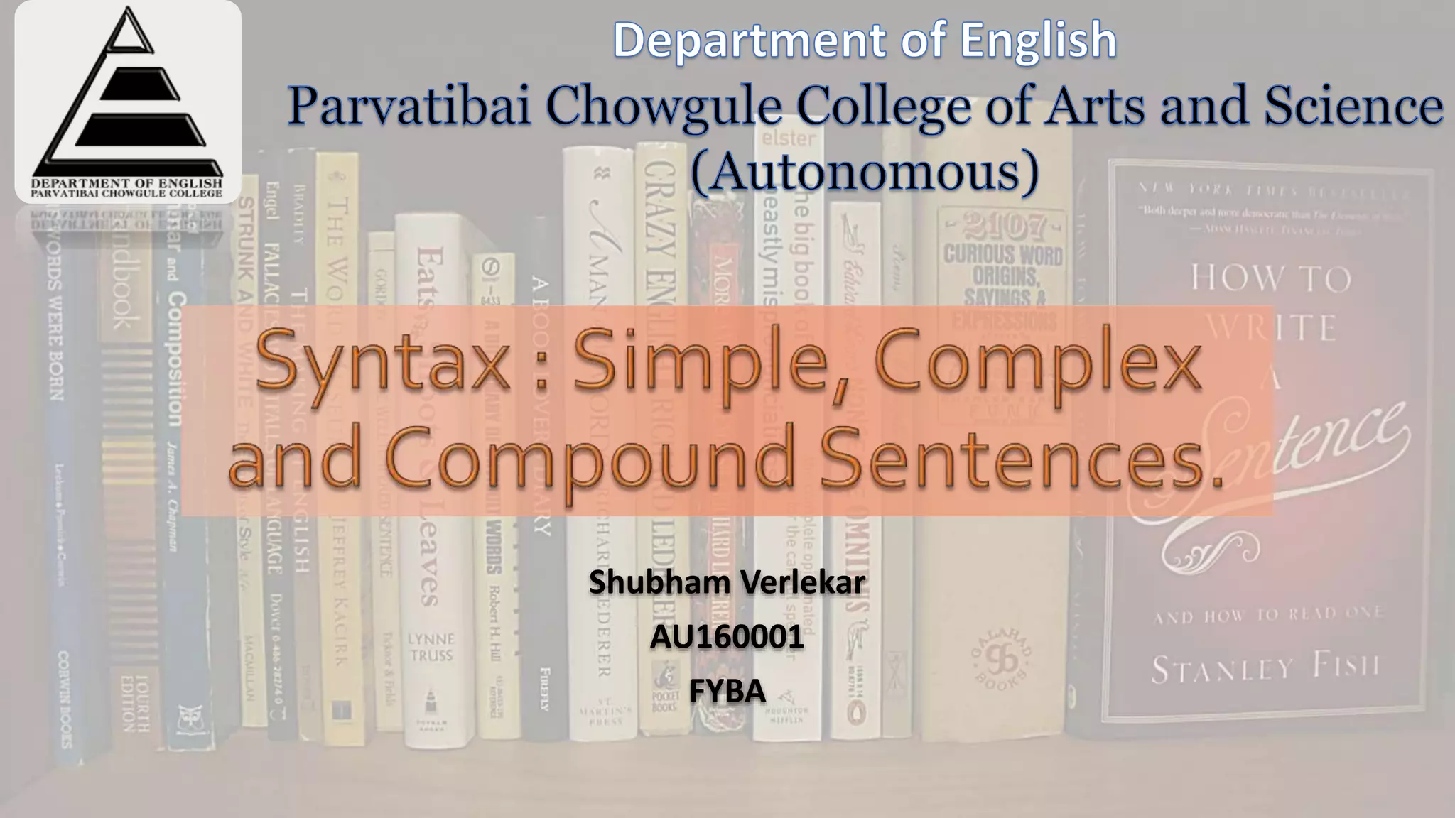 English Syntax - Simple, Complex, and Compound | PPSX