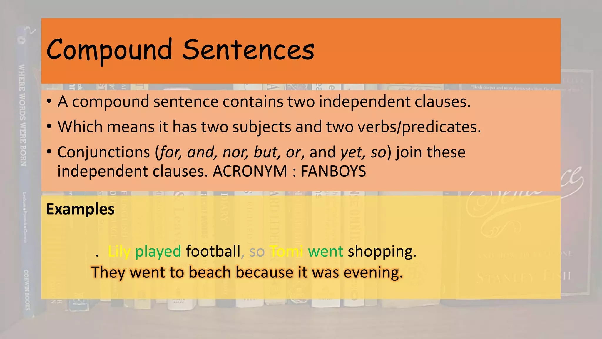 English Syntax - Simple, Complex, and Compound | PPSX