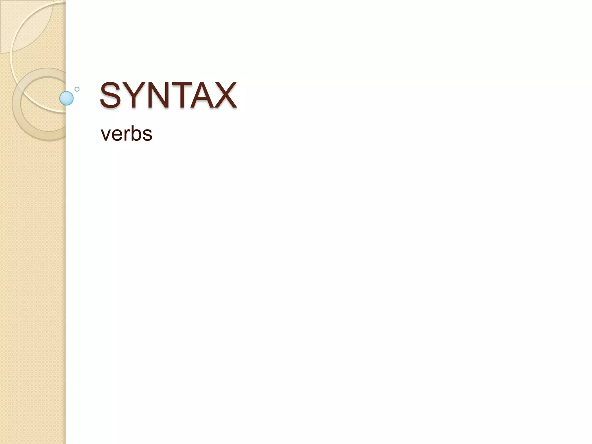Syntax verbs | PPTX