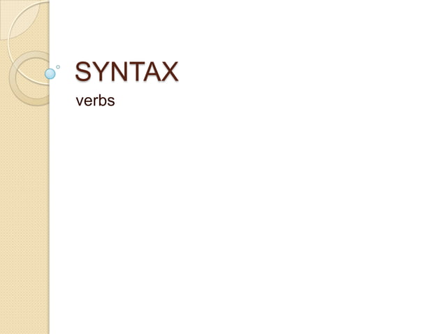 Syntax verbs | PPTX