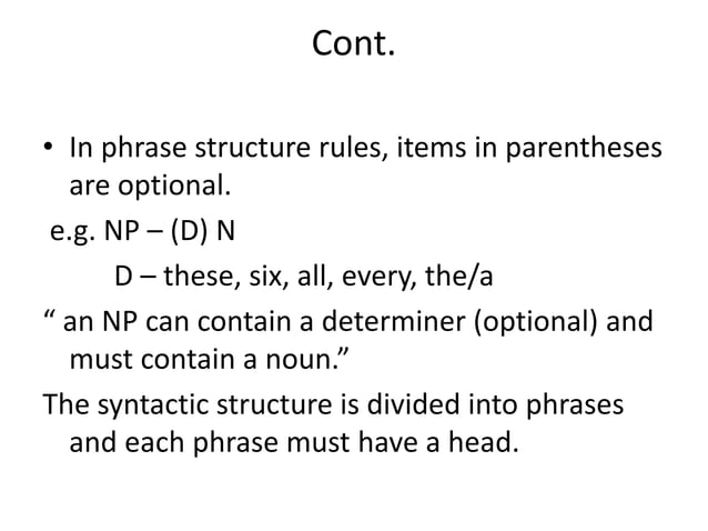syntax definition in grammar - English language | PPT