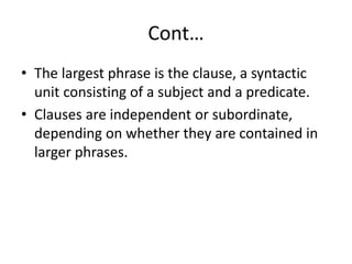 syntax definition in grammar - English language | PPT