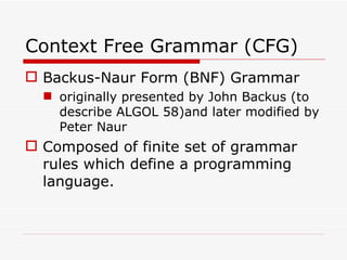 Syntax analysis | PPT