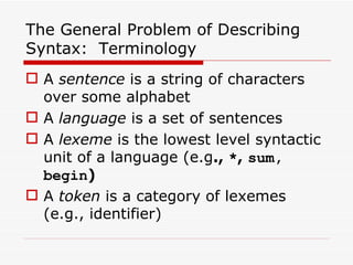 Syntax analysis | PPT