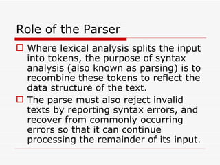 Syntax analysis | PPT