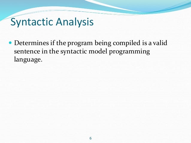Syntax Analysis