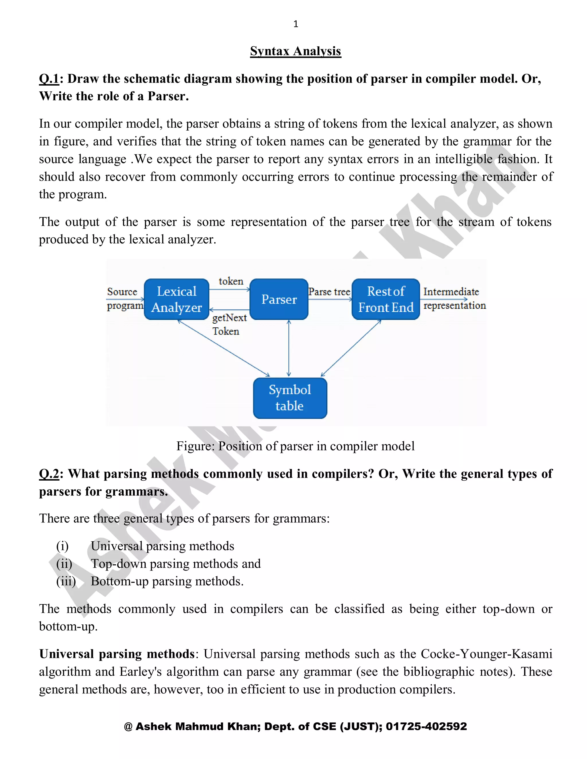 Syntax analysis | PDF
