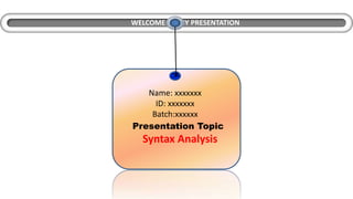 Syntax analysis | PPT