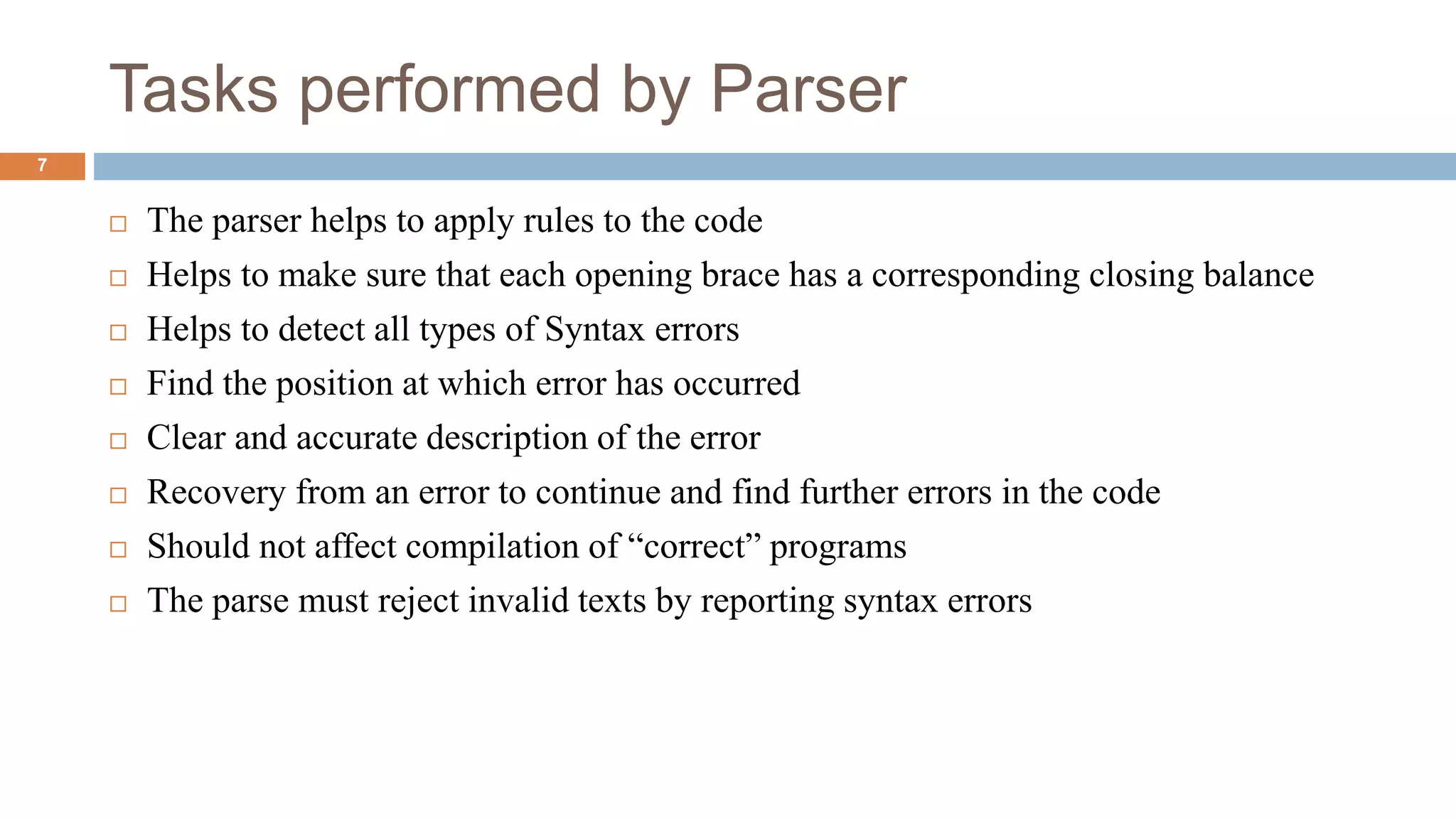 Syntax Analysis in Compiler Design | PPTX