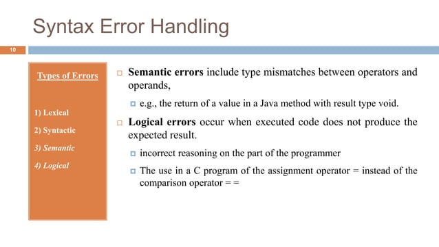 Syntax Analysis in Compiler Design | PPTX | Programming Languages ...